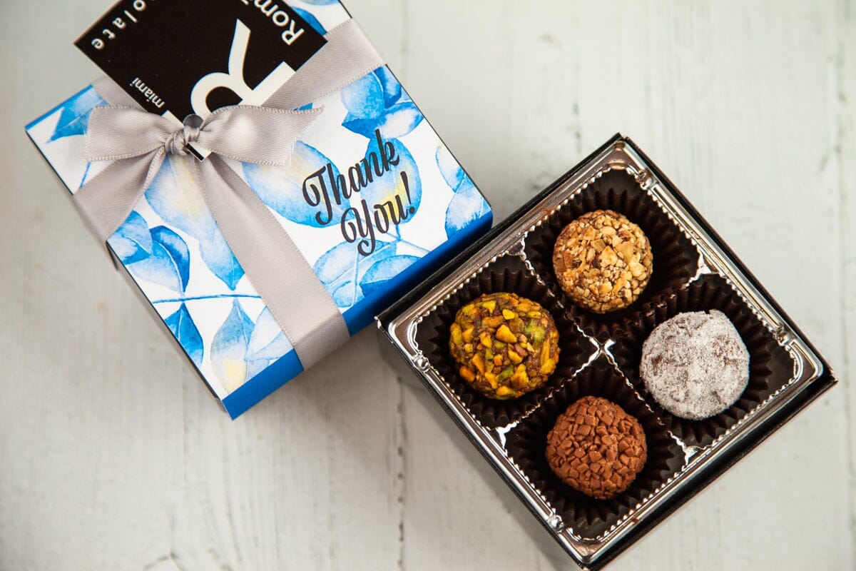 Piccolo Size Gourmet Signature Truffles Thank You Box – Romanicos Chocolate